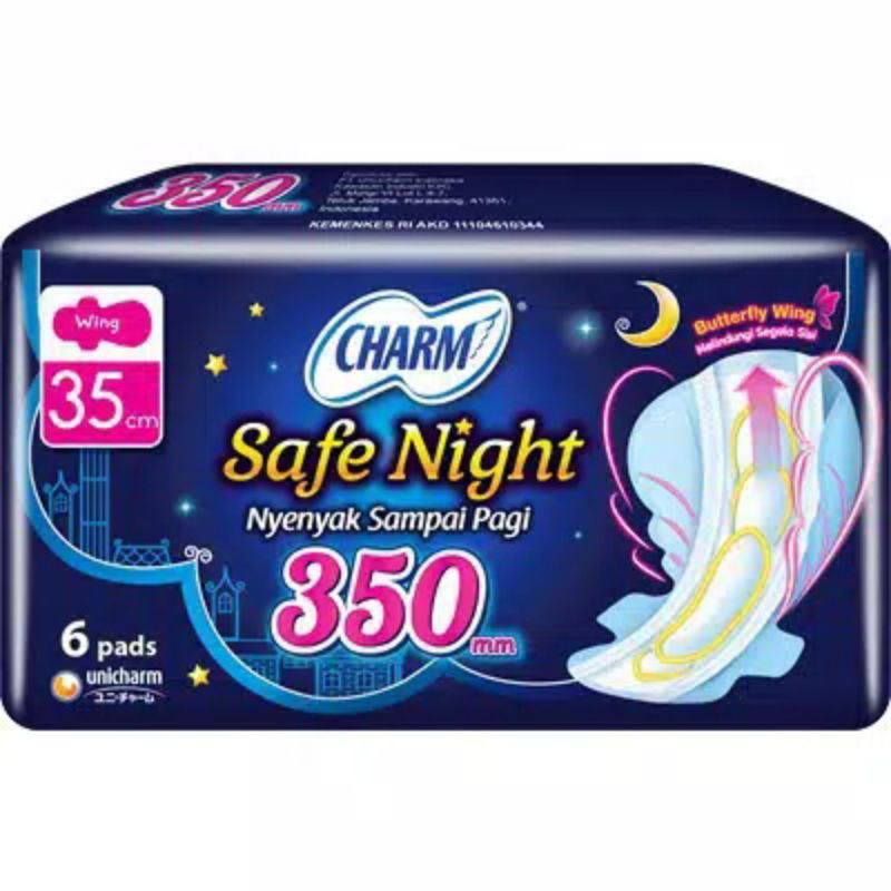 Jual Charm safe night ( wing 35cm isi 5 )pads pembalut (no.41 B ...