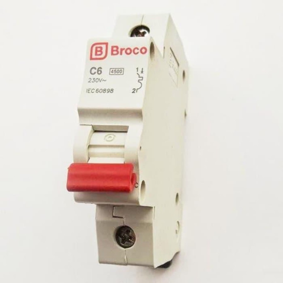 Jual MCB BROCO C6 MCB SAKLAR LISTRIK BROCO C6 AMPERE 1 PHASE | Shopee Indonesia