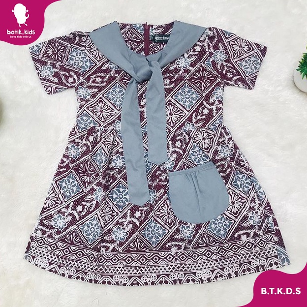 Jual Baju Batik Sekolah Dress Batik Cap Original Model Japan Dress ...