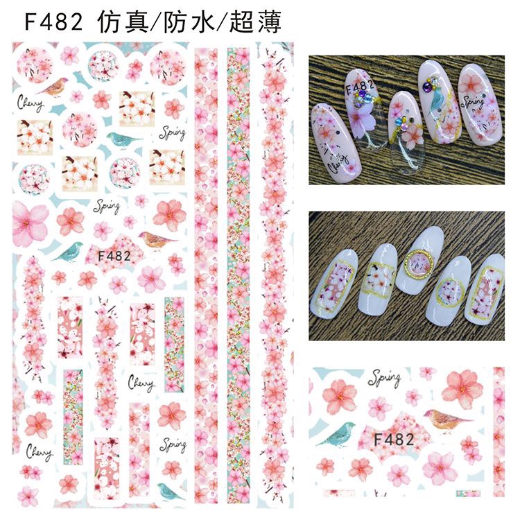 Jual Pretty Red Pink Sakura Cherry Blossom Flower Ultra Thin Nail ...