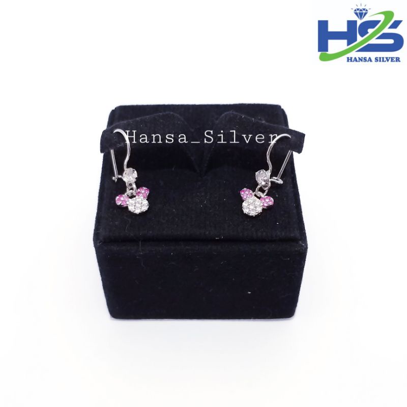 Jual Anting Bayi Anak Perak Asli Silver 925 Lapis Emas Putih Model Desi Mickey Mouse Permata ...