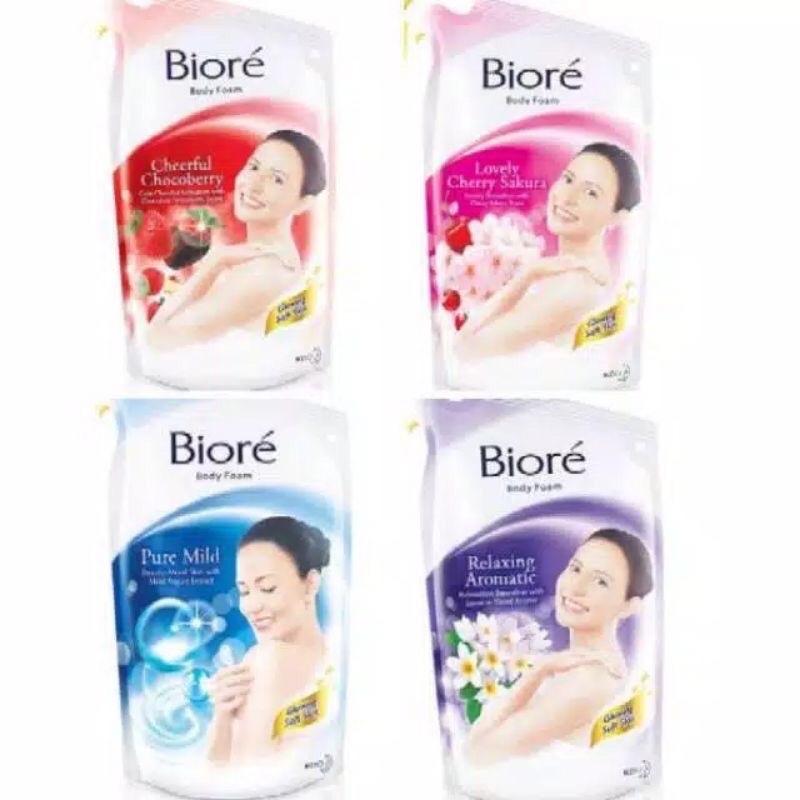 Jual Kao Biore Body Foam Relaxing Aromatic sakura/Jasmine/White Scrub 450Ml | Shopee Indonesia