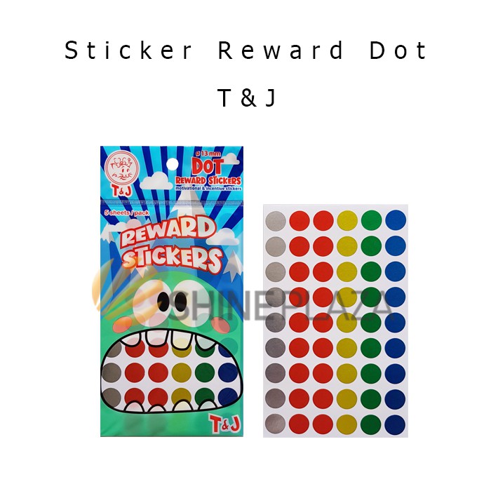 Jual Kertas Stiker Label Reward T&J Dot 13mm - Sticker Dotted Metallic ...