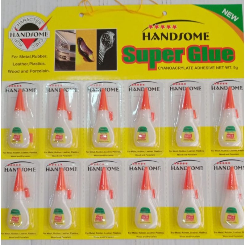 Jual lem super glue handsome 5g lem handsome botol lembaran | Shopee ...