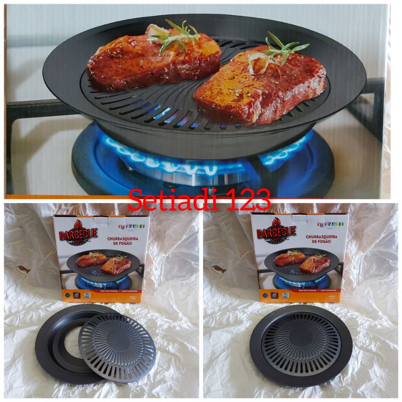 Jual Panggangan Teflon Smokeless Barbeque Grill BBQ Grill 32 cm | Shopee Indonesia