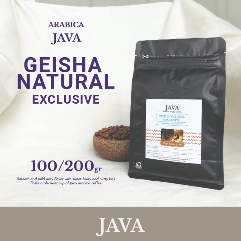 Jual Arabica Java Geisha Natural Exclusive Kopi Bean, Bubuk 100-200gr ...