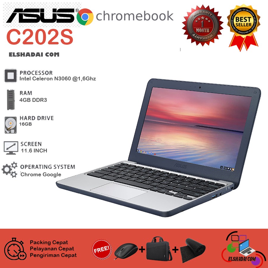 Jual HARGA LAPTOP BEKAS || ASUS Chromebook C202S 11.6" Intel Celeron ...