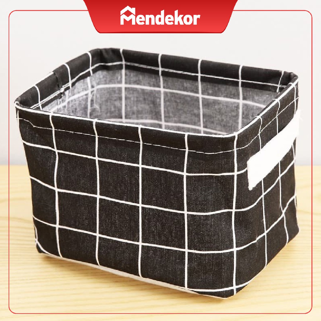 Jual Keranjang Kain Storage Kotak Fabric Penyimpanan Hitam Organizer ...