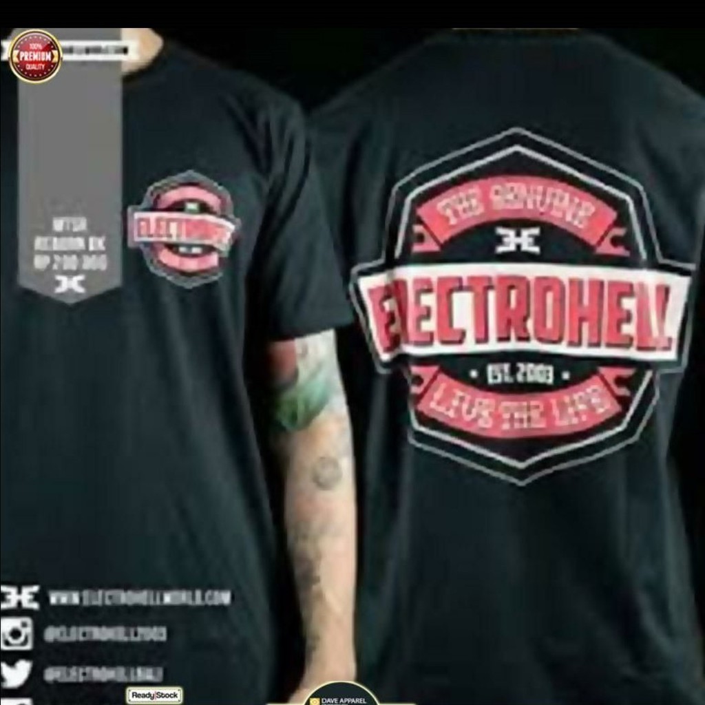 Jual KAOS ELECTROHELL PREMIUM MURAH | Shopee Indonesia