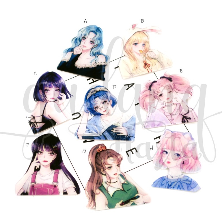 Jual Pin Akrilik 2D Girl Pin Tas Baju Pin Karakter Cewek Lucu Bros GH ...