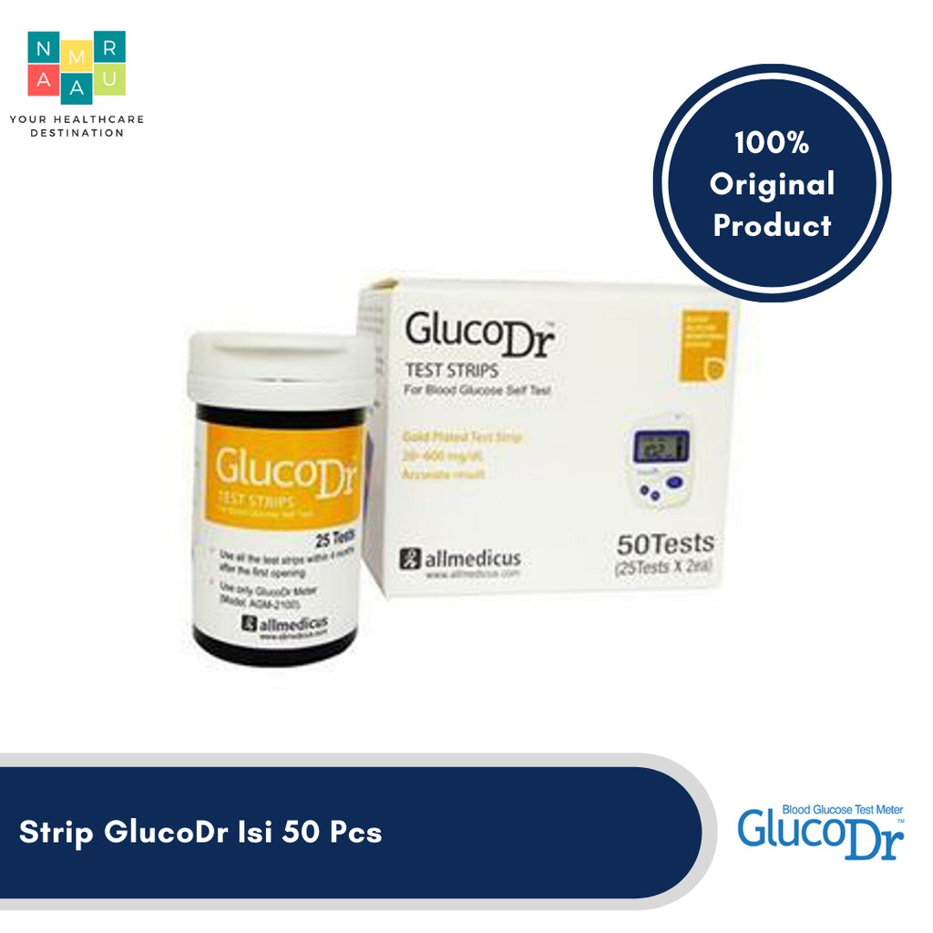 Jual Strip GlucoDr Bio Sensor Isi 50 Gluco Dr Gula Darah BioSensor Glucose Glukosa | Shopee ...