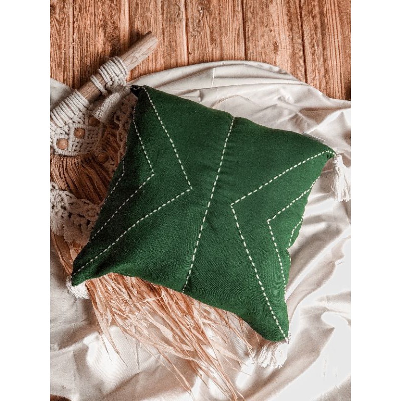Jual sarung bantal jelujur (hand stitched Cushion cover) | Shopee Indonesia