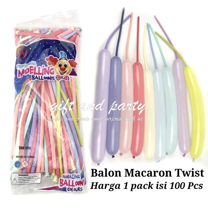 Jual Balon Twist Pastel 1 pack isi 100 pcs/ Balon Per Pack / Balon ...