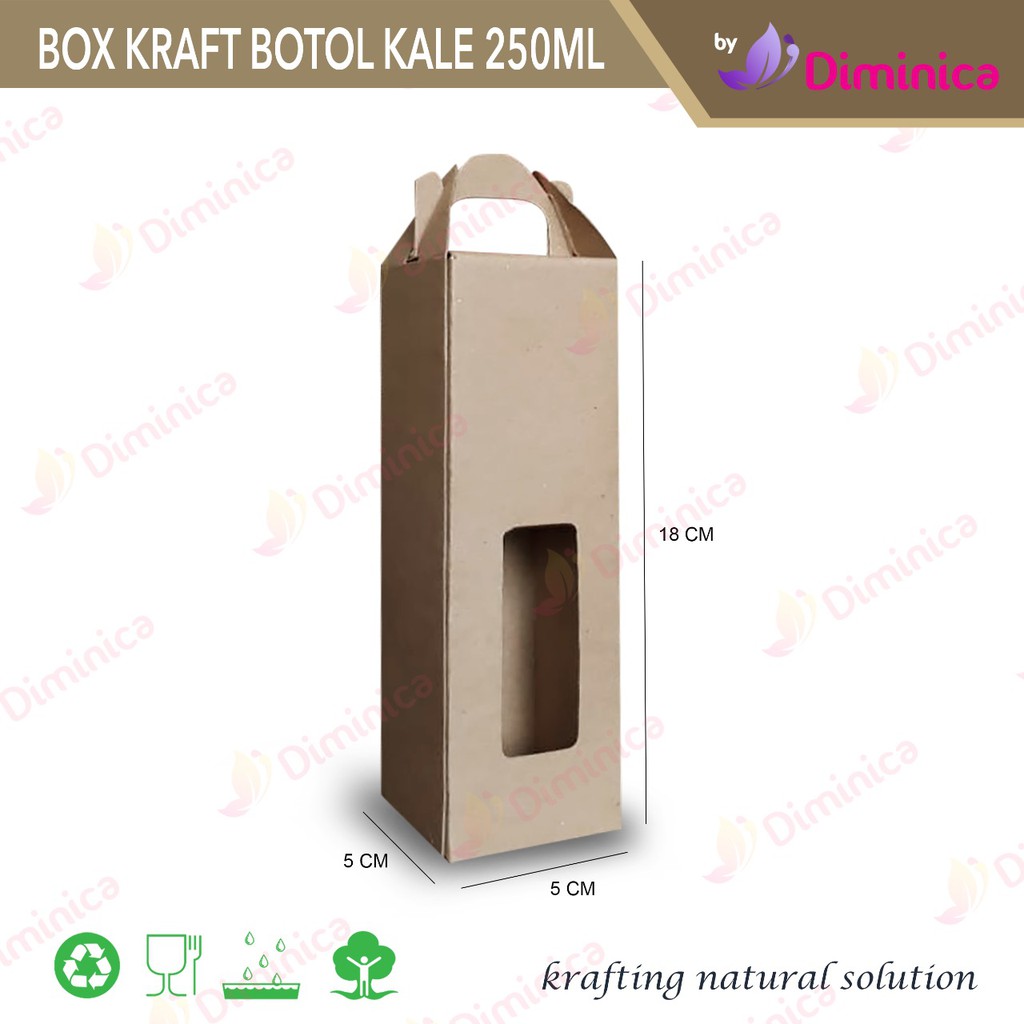 Jual Kraf Box Botol 250ml/Box Botol Kale 250ml/Dus Botol 250ml | Shopee ...