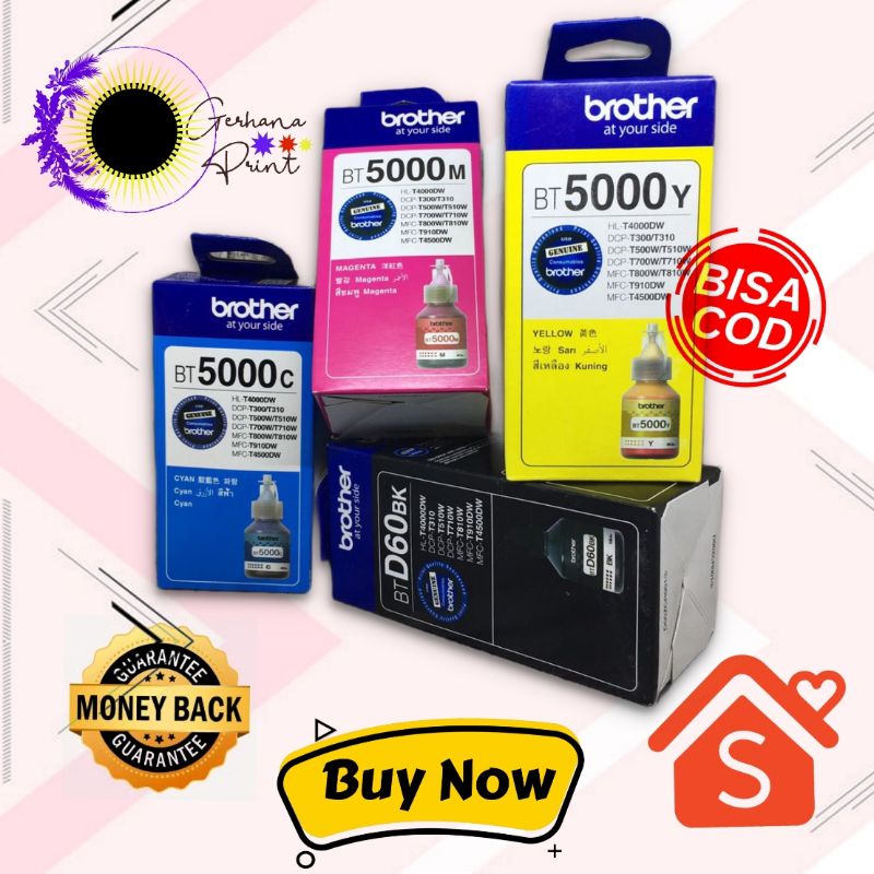 Jual Tinta Brother Btd60Bk/Bt6000-Bt5000 Original Ink For Printer DCP ...