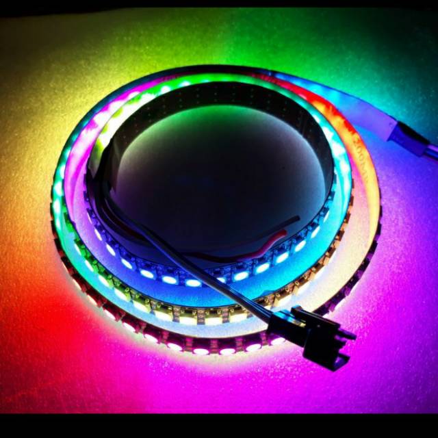 Jual led rgb ws2812 dc 5v 144led per/1meter lampu nya sangat rapat ...