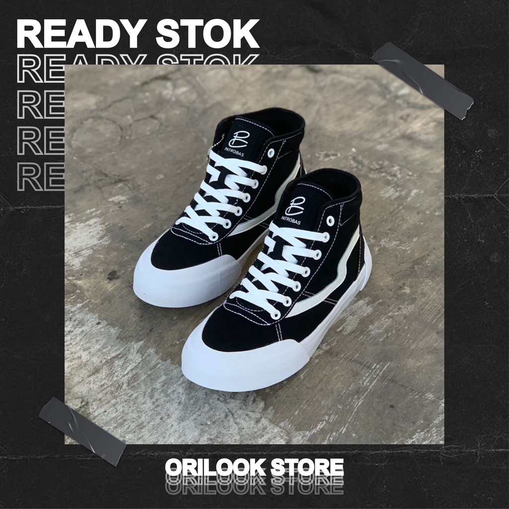Jual SEPATU PATROBAS NEW IVAN HIGH BLACK WHITE & ALL BLACK ( SIZE 35 ...
