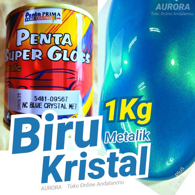 Jual Cat Biru Kristal 1Kilo Penta Super Gloss Blue Crystal Metallic ...