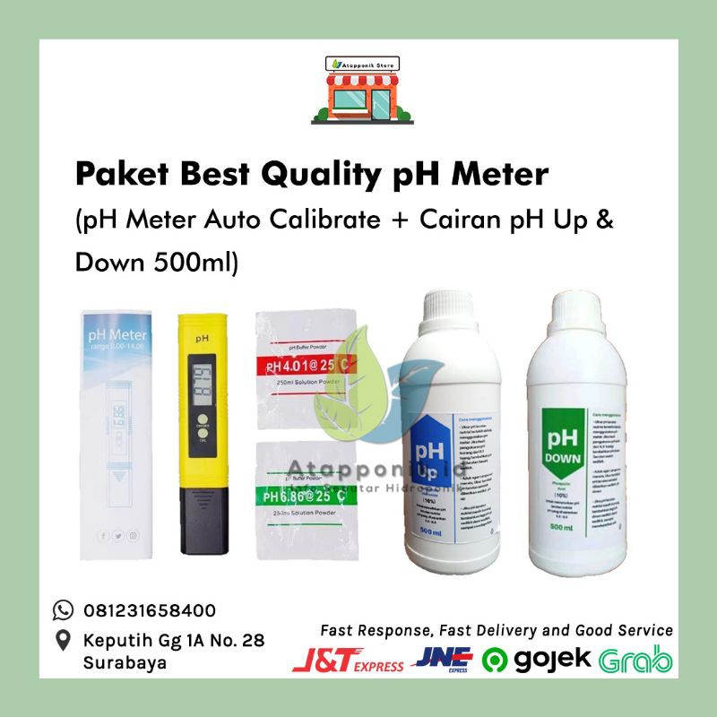 Jual paket best quality ph meter + cairan ph up & down 500ml | Shopee Indonesia
