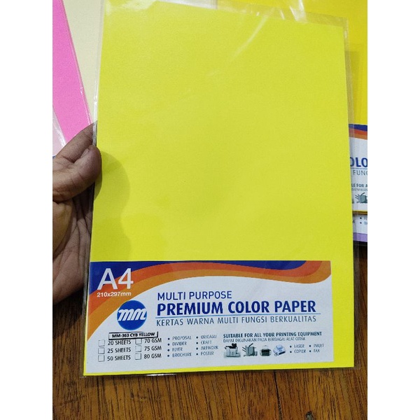 Jual Kertas Warna A4 / PaperFine 80GSM (1 pack isi 20 lembar) | Shopee ...