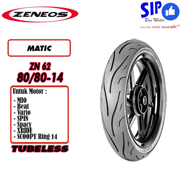 Jual Ban motor matic Zeneos ZN62 80 80 14 tubeless beat mio vario ...