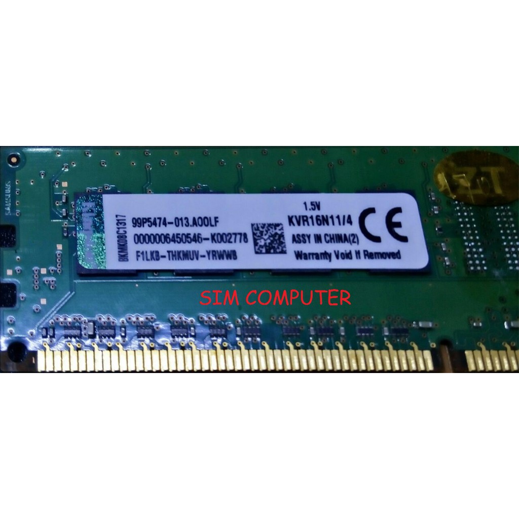Jual KINGSTON 4GB DDR3 PC3-12800 1600Mhhz Desktop Memory | Shopee Indonesia