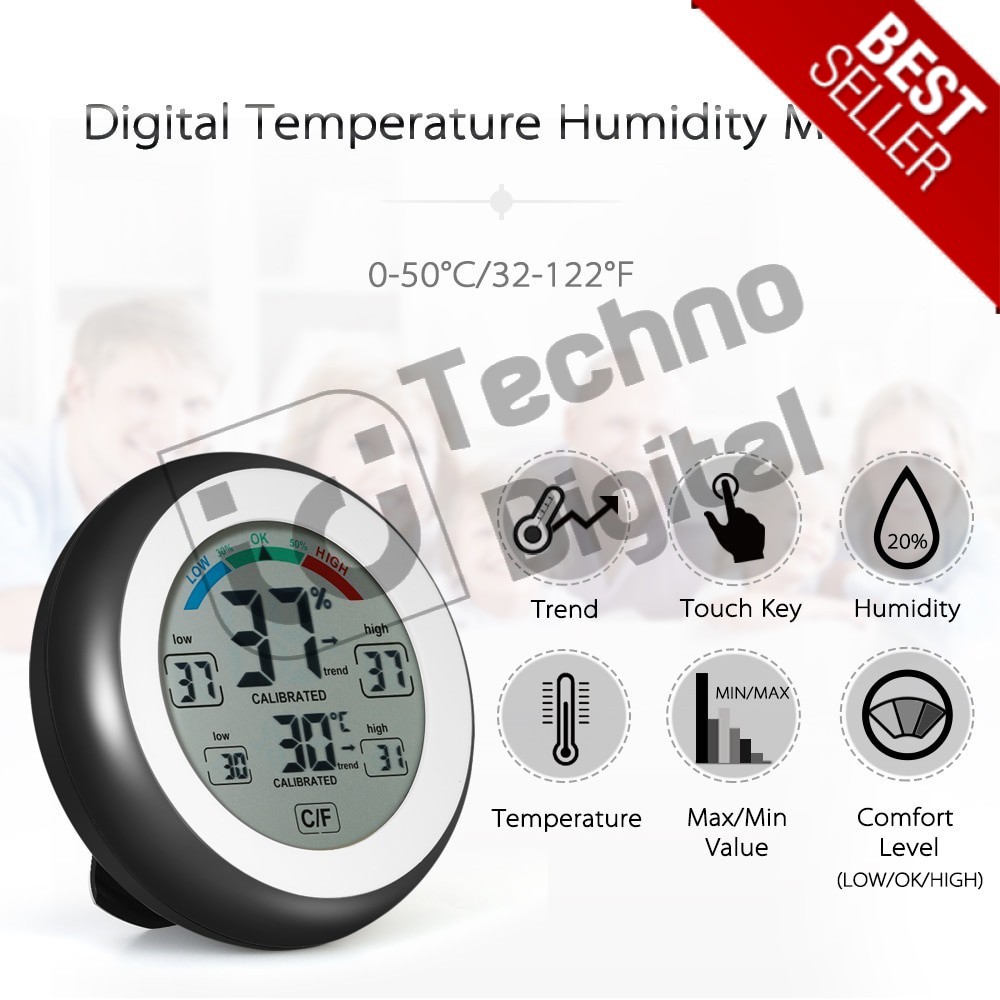 Jual Digital Termometer Hygrometer Min Max Value - Black | Shopee Indonesia