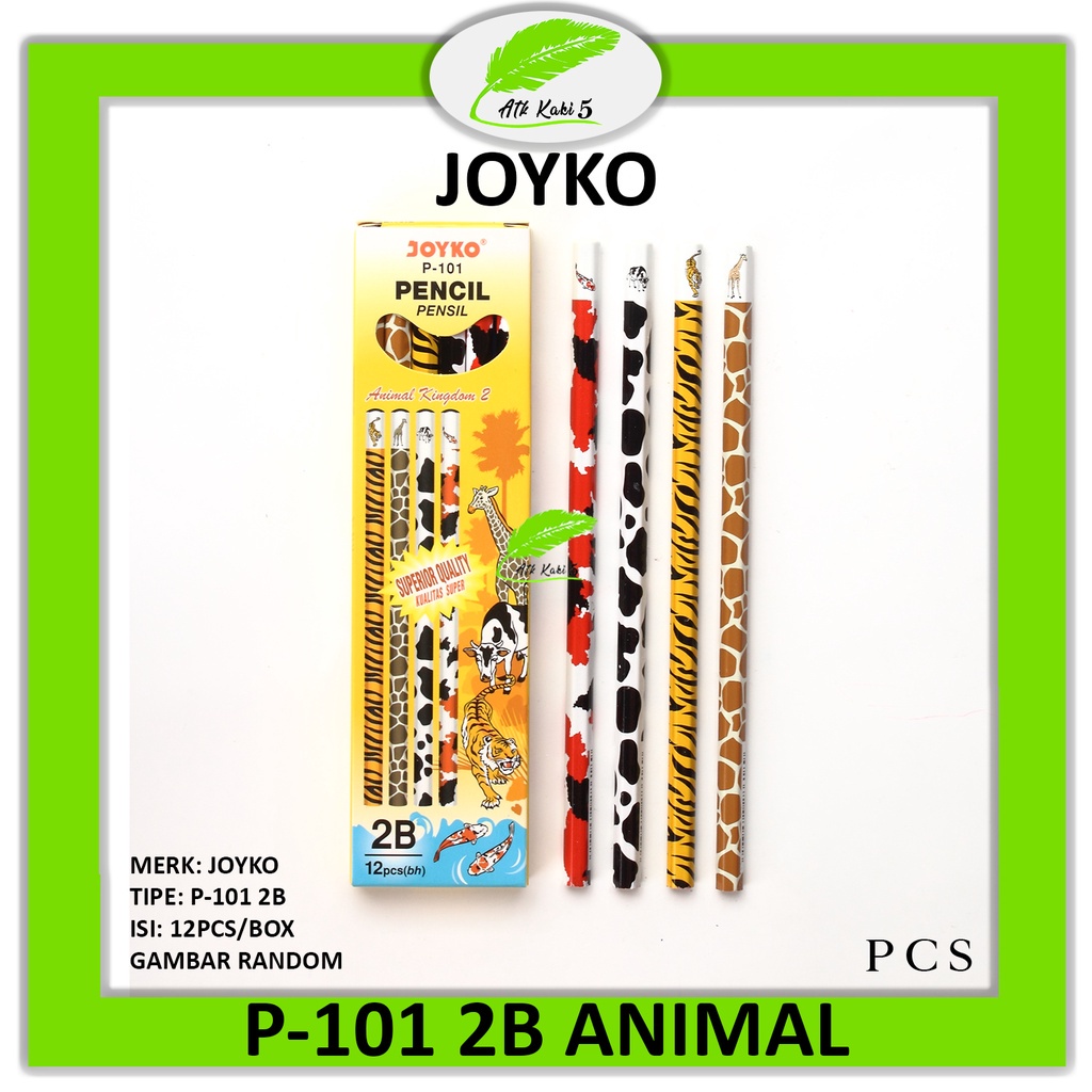 Jual JOYKO - Pensil 2B P-101 2B Animal - Pcs | Shopee Indonesia