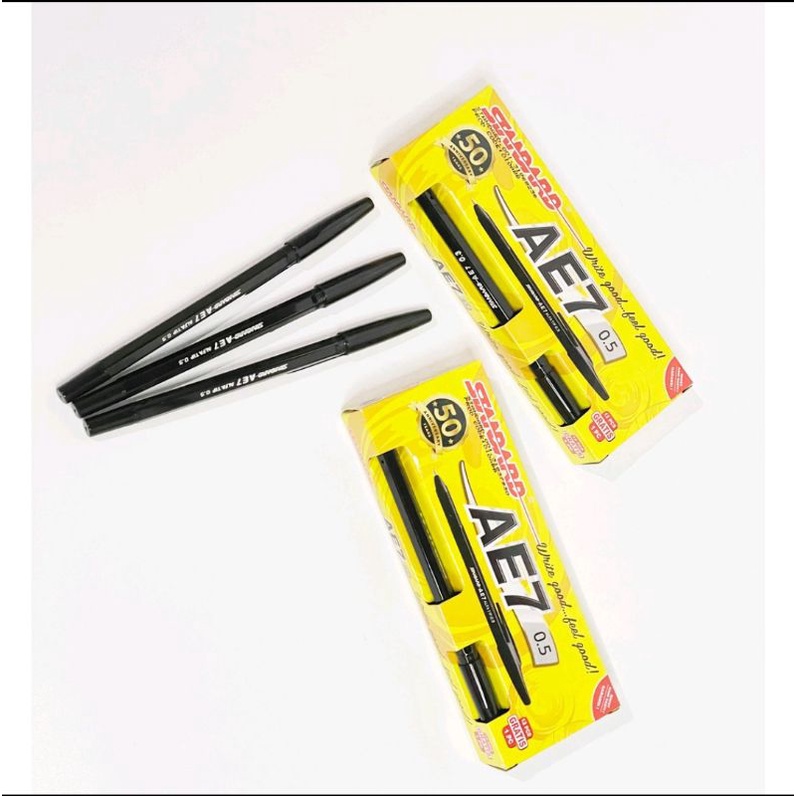 Jual Standard AE7 Bolpoin Standard AE7/0.5mm/hitam | Shopee Indonesia