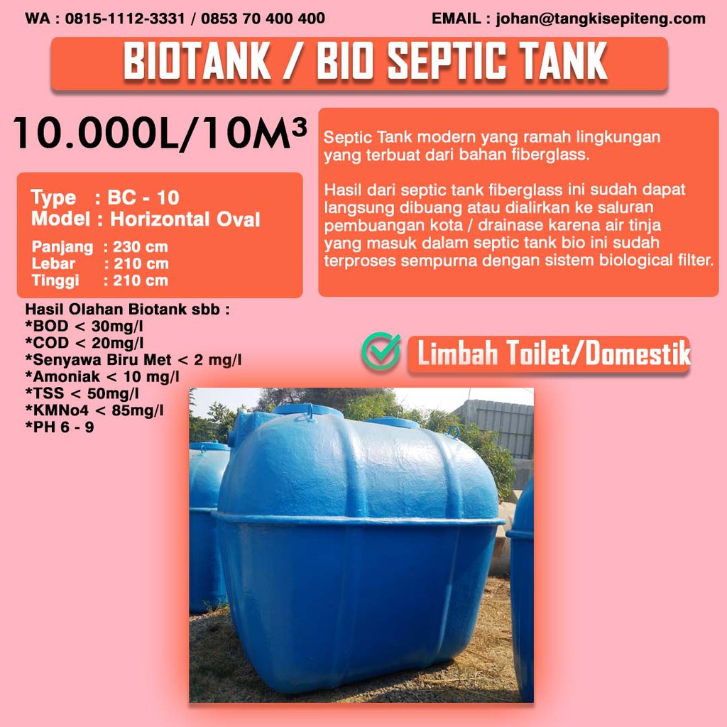 Jual Septic Tank Bio 10M3 / 10000 liter - System Biotech | Shopee Indonesia