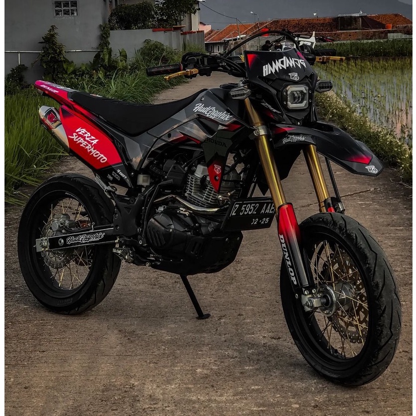 Jual DECAL CRF 150L HITAM LIST MERAH CUSTOM DESAIN | Shopee Indonesia