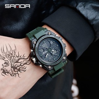 Jual SANDA 739 Jam Tangan Pria Digital Analog Tali Rubber Chronograph Anti Air CURRENOS | Shopee ...