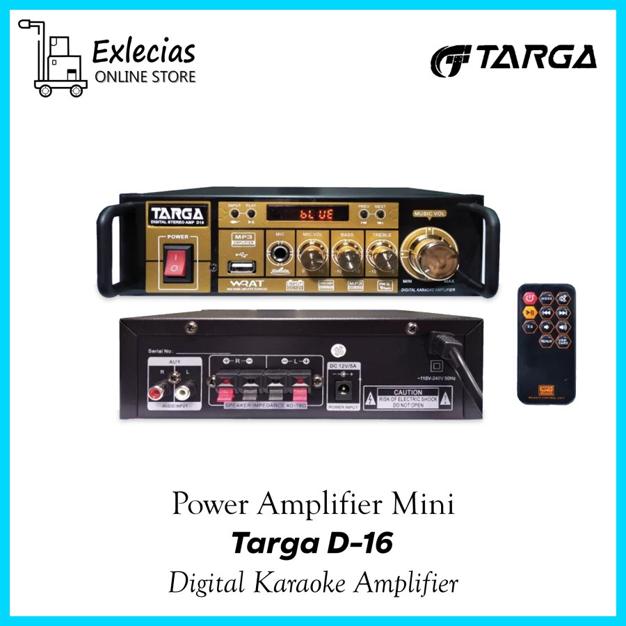 Jual Digital Karaoke Amplifier Targa TR D-16 | USB, Bluetooth, Radio ...