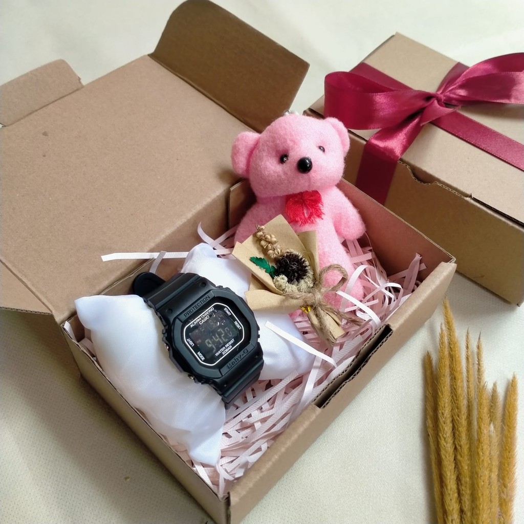 Jual PAKET GIFT BOX CEWEK ULANG TAHUN JAM TANGAN DIGITAL ANTI AIR ...