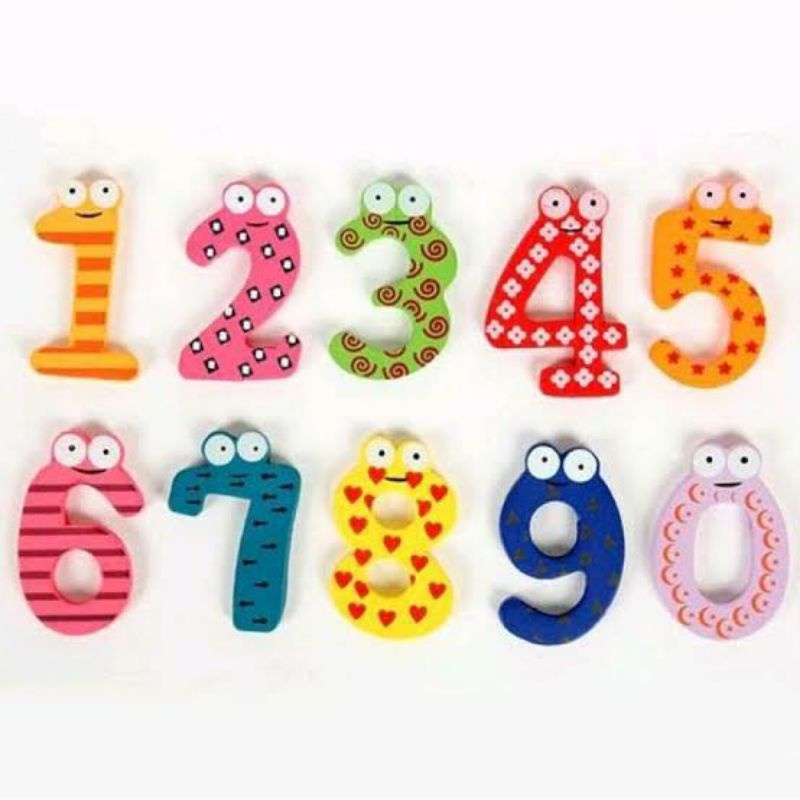 Jual angka nomor kulkas numbers magnetic maianan magnet wooden kaa ...