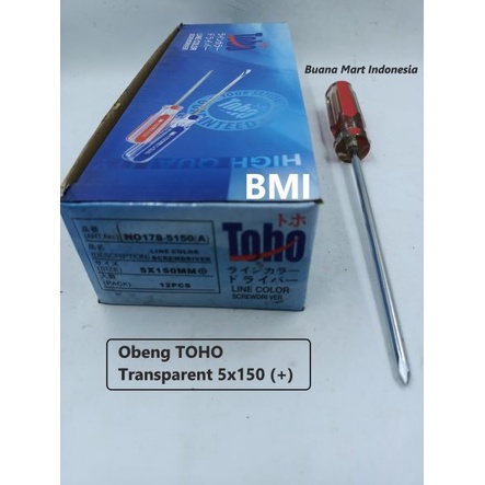 Jual Obeng TOHO Transparent 5x150mm (+) Plus | Screwdriver Crystal ...