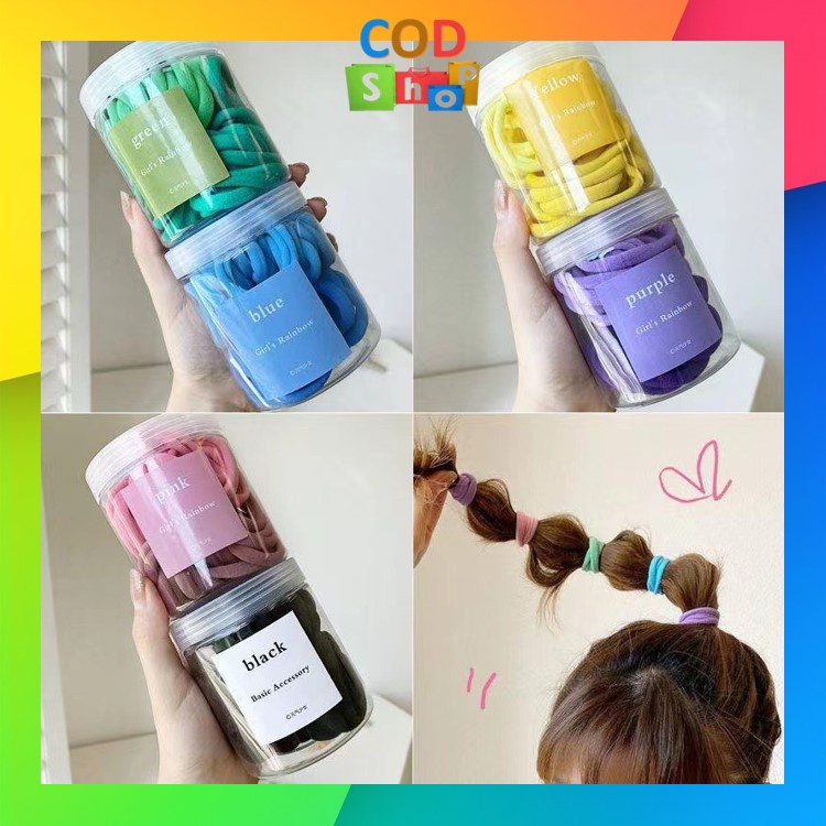 Jual COD - F5380 Aksesoris Rambut Ikat Rambut Elastis 20 & 50 PCS / Set ...
