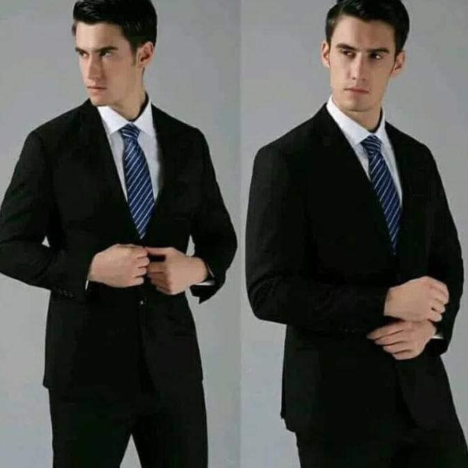 Jual Jas Chibi Paket Hemat Jas Formal Pria Hitam + Kemeja Putih ...