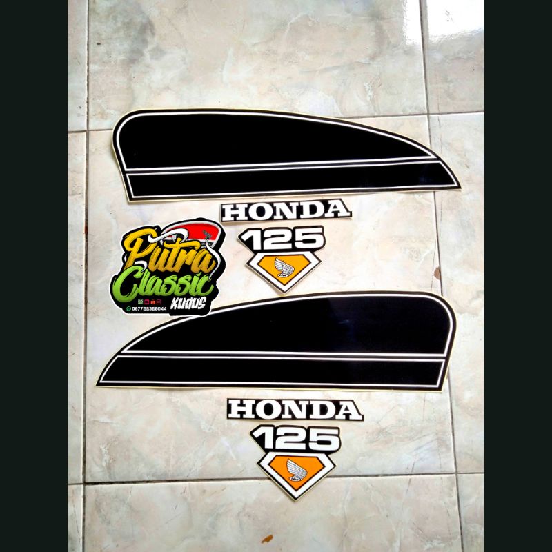 Jual STIKER STRIPING TANGKI CB 125 CB GLATIK 125 WARNA HITAM | Shopee ...