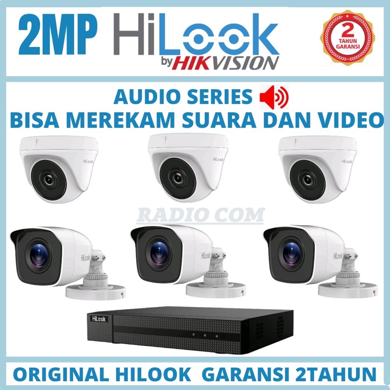 Jual PAKET CCTV HILOOK 8 CHANNEL 6 KAMERA 2MP AUDIO BISA MEREKAM SUARA DAN VIDEO | Shopee Indonesia