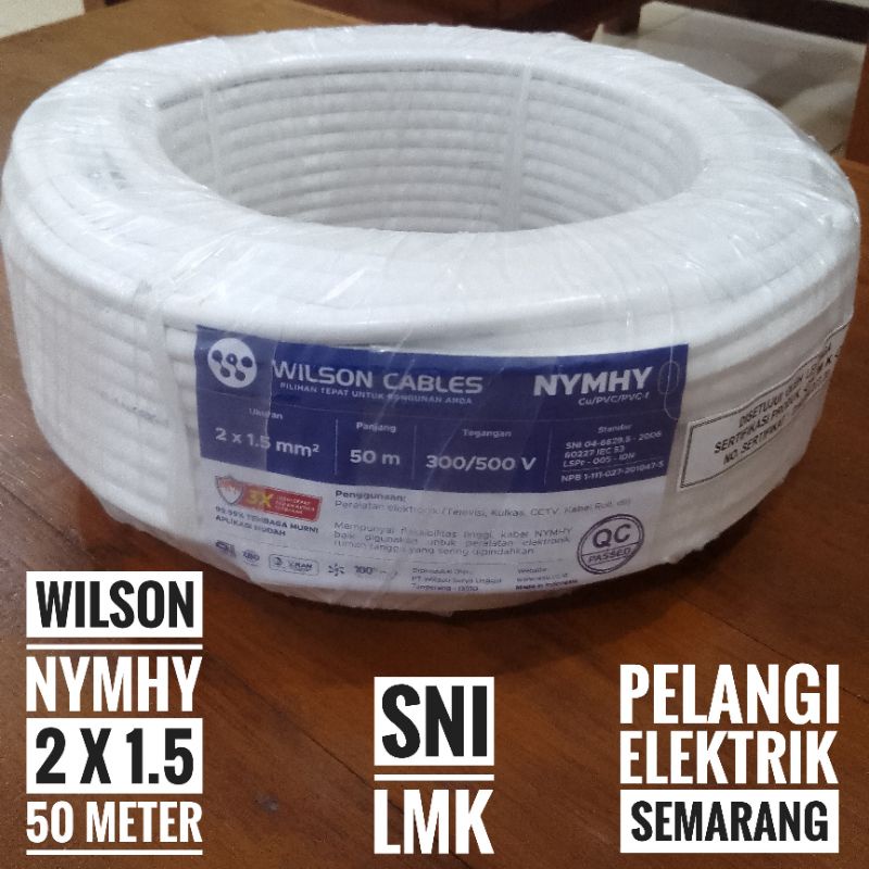 Jual WILSON Kabel Listrik NYMHY 2x1.5 / 2x1,5 Serabut SNI LMK - 50 ...