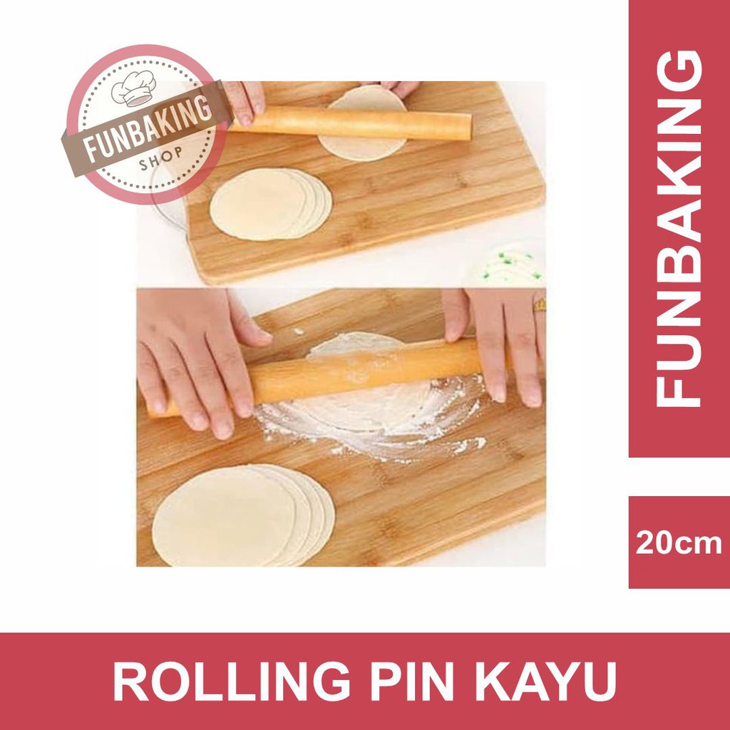 Jual FunBaking - Rolling Pin KAYU / STAINLESS / Penggilas Adonan ...