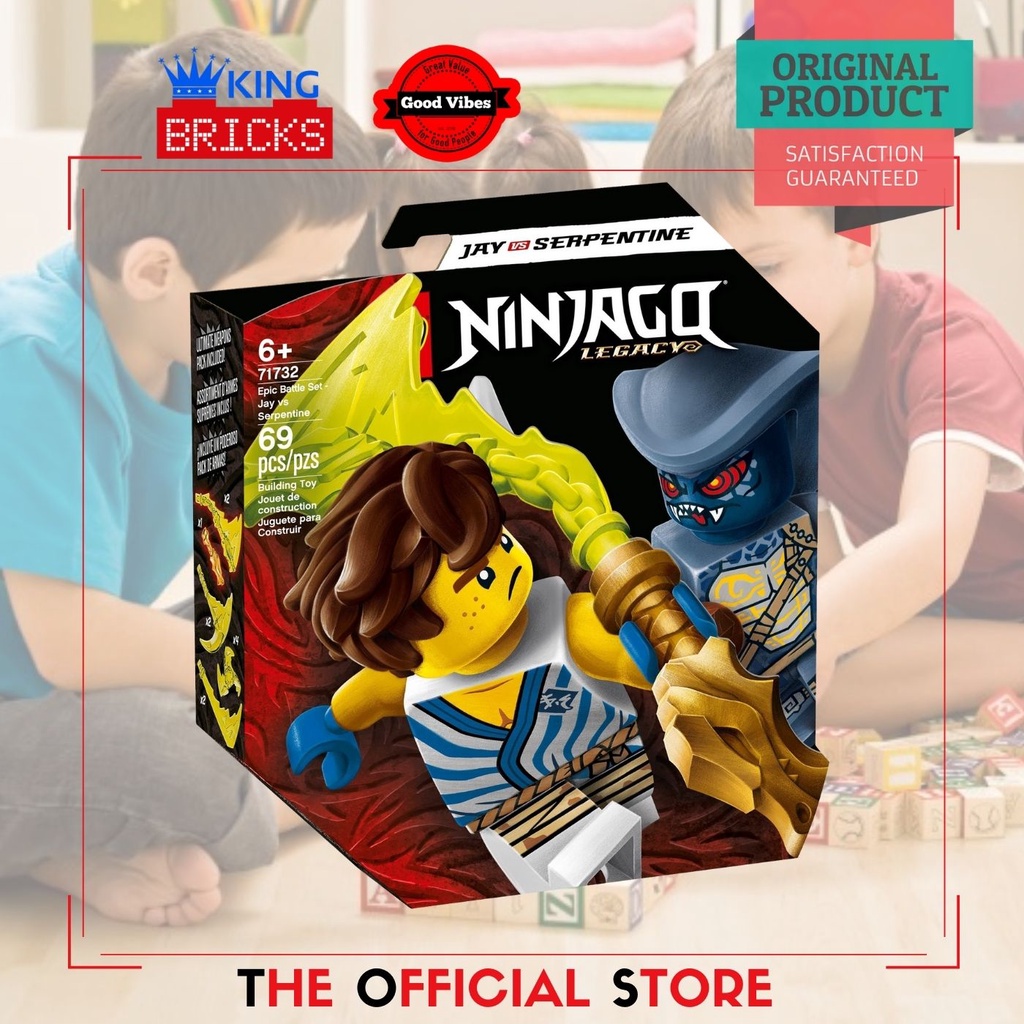 Jual LEGO Original NINJAGO 71732 Epic Battle Set Jay vs Serpentine ...