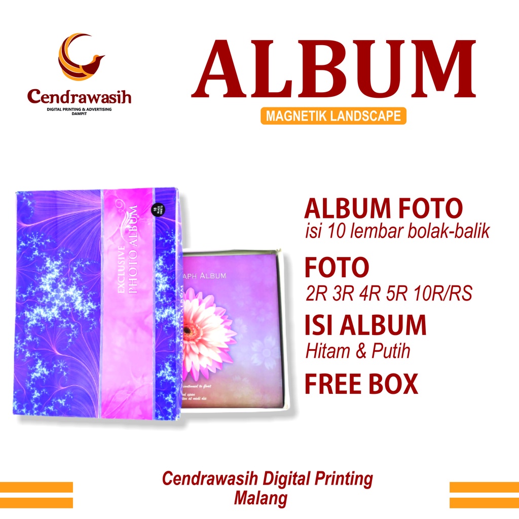 Jual ALBUM FOTO/ALBUM MAGNETIC LANDSCAPE + BOX UKURAN 3R 4R 5R 8R 10R ...