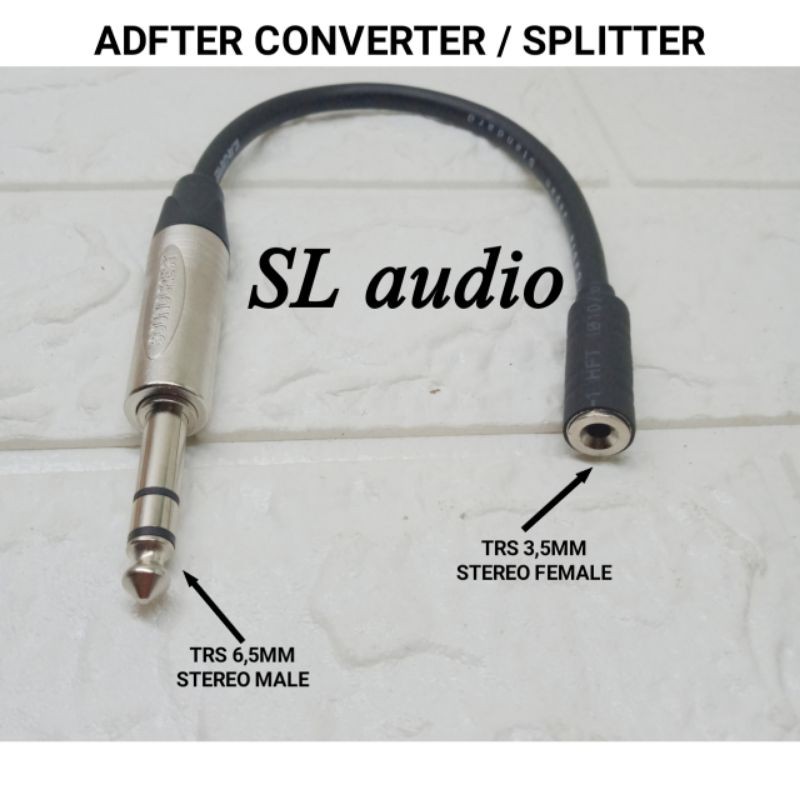 Jual Converter Splitter TRS 6,5MM Stere To TRS AUX 3,5MM | Shopee Indonesia