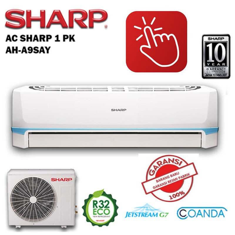 Jual SHARP AC 1 PK AH-A9SAY- Jetstream Series R32 + PASANG PIPA 2M ...