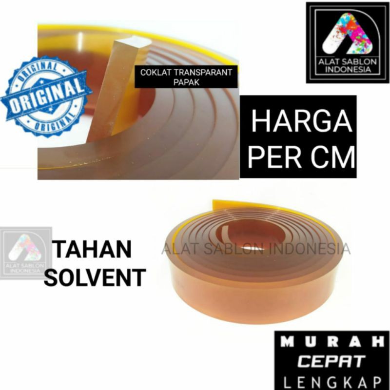 Jual KARET RAKEL SABLON COKLAT TRANSPARANT PAPAK 50MMX9MM PER CM ALAT ...