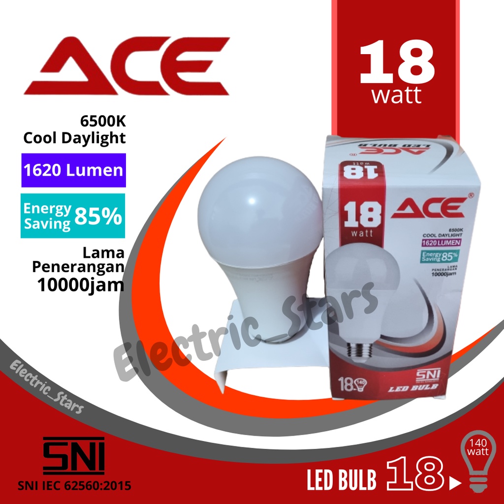Jual Lampu LED 18W Bulb merk ACE | Shopee Indonesia