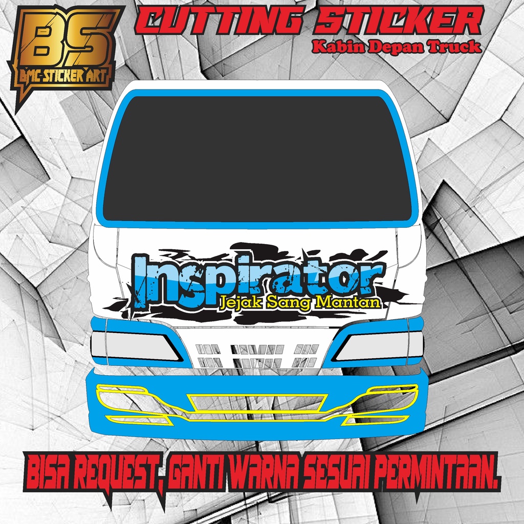Jual Cutting Stiker Kabin bagian depan truck custom bebas keren ...