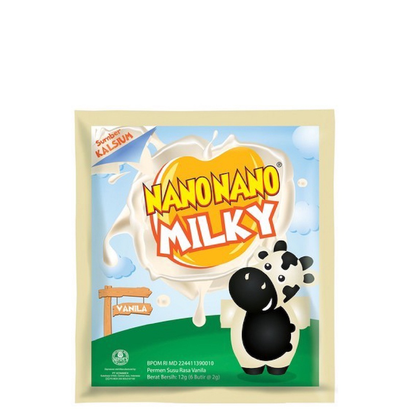 Jual Nano-Nano Milky Permen Susu Sachet Rasa Vanilla 12 gr | Shopee ...